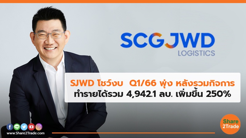 SJWD โชว์งบ Q1/66 พุ่ง หลังรวมกิจการ ทำรายได้รวม 4,942.1 ลบ. เพิ่มขึ้น 250% | Share2Trade